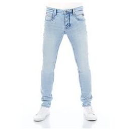 Riverso Jeans Herren Stretch Slim Fit RIVCaspar Slim Fit Blau Normaler Bund Knopfleiste L 32