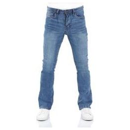 Riverso Jeans Herren Stretch Bootcut RIVFalko Bootcut Blau Blau Normaler Bund Knopfleiste L 32