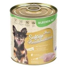 LYRA PET 24 x 400 g Lecker.Pet® Josie's Saftige Fleischmahlzeit Sensitiv mit Pute & Reis Hundefutter Nassfutter