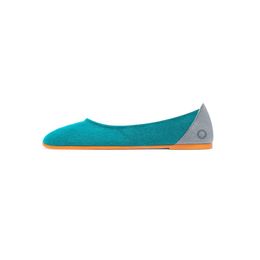 Baabuk Ballerinas 'Wool Blacky' Damen Gr&ouml;&szlig;e 41 taubenblau / petrol