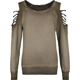 Outer Vision Sweat Shirt Gills Sweatshirt braun in L 19155-OV Woman's Sweat Shirt Gills Inside Out Marro