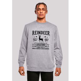 F4NT4STIC Herren Sweatshirt "Reindeer Aviation Retro Weihnachten Sign", grau, Gr. XXL, Obermaterial: 50% Baumwolle, 50% Polyester, Sweatshirts,