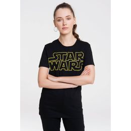 logoshirt Damen T-Shirt "Star Wars - Logo", schwarz, Gr. M, bedruckt, 100% Baumwolle, Shirts, mit lizenziertem Originaldesign