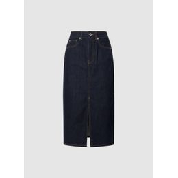 Pepe Jeans Damen Jeansrock "MIDI SKIRT HW", blau, Gr. M, Denim/Jeans, Obermaterial: 100% Baumwolle, Röcke, im 5-Pocket-Stil