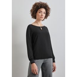 Street One Damen Langarmshirt, schwarz, Gr. 36, unifarben, Web, Vorderseite: 100% Polyester; R&uuml;ckseite: 95% Viskose, 5% Elasthan; Futter: 100%
