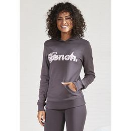 Damen Kapuzensweatshirt, BENCH. LOUNGEWEAR, Gr. 32, grau, Interlock, Obermaterial: 60% Baumwolle, 40% Polyester, unifarben, Basic, Sweatshirts, mit