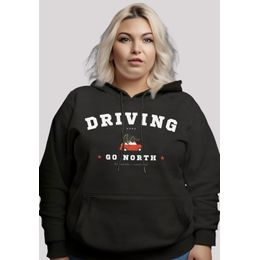 F4NT4STIC Damen Kapuzenpullover "Driving Home Weihnachten PLUSSIZE", schwarz, Gr. XXL, Obermaterial: 65% Baumwolle, 35% Polyester, Pullover, Premium