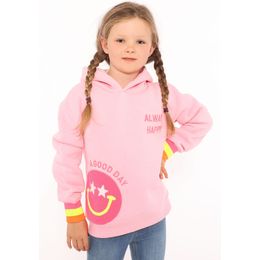 Zwillingsherz M&auml;dchen Hoodie ""Always Happy" Kids", pink, Gr. 110, Sweatware, Obermaterial: 50% Baumwolle, 50% Polyester, Sweatshirts, mit gro&szlig;em