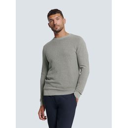 NO EXCESS Herren Rundhalspullover "NO EXCESS Zweifarbiger Rundhals-Pullover", grau, Gr. M, 80% Viskose, 20% Nylon, Pullover