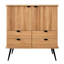 allnatura Highboard "Ondas" - Holzart: Kernbuche