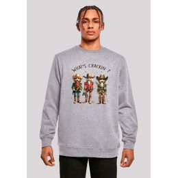F4NT4STIC Herren Sweatshirt "Whats Crackin Nutcrackers Cowboys Cute Weihnacht", grau, Gr. 4XL, Obermaterial: 50% Baumwolle, 50% Polyester,