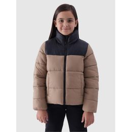 4F Mädchen Steppjacke, beige, Gr. 164, colorblocking, Web, Obermaterial: 100% Polyamid. Futter: 100% Polyester. Wattierung: 100% Polyester, Jacken