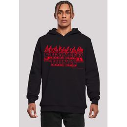 F4NT4STIC Herren Kapuzenpullover "Stranger Things Flames Netflix TV Series", schwarz, Gr. XS, Obermaterial: 65% Baumwolle, 35% Polyester, Pullover,