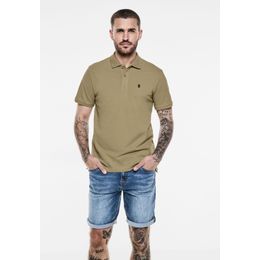 Street One MEN Herren Poloshirt, beige, Gr. XL, unifarben, Web, 100% Baumwolle, Shirts, in Unifarbe
