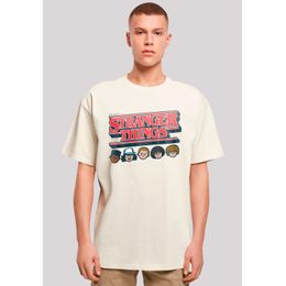 F4NT4STIC Damen T-Shirt "Stranger Things Caricature Logo", beige, Gr. XS, Obermaterial: 100% Baumwolle, Shirts, Premium Qualit&auml;t