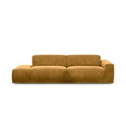 Big-Sofa Trendmanufaktur, B:277cm H:72cm T:107cm, gelb, 88% Polyester, 12% Polyacrl, Sofas, "Braga, mit hochwertigem Kaltschaum, Megasofa, in Cord