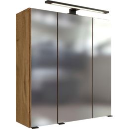 Spiegelschrank Welltime, B:60cm H:64cm T:20cm, braun, Spanplatte, Badezimmer, Schränke, "Chicago", Spiegel, Breite 60 cm