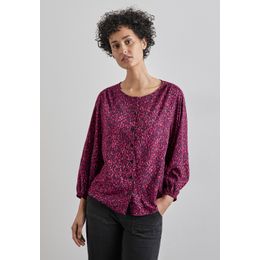 Street One Damen Hemdbluse, pink, Gr. 46, bedruckt, Stoff, 100% Viskose, Blusen, mit Knopfleiste