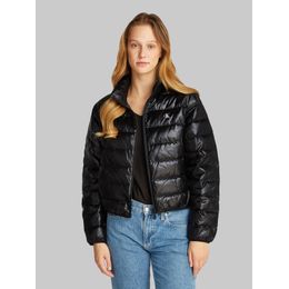 Damen Steppjacke "UL DOWN SHINE PUFFER", schwarz, Gr. XL, Calvin Klein Jeans, unifarben, Web, Obermaterial: 100% Nylon, Jacken, mit Logodruck