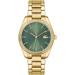 Lacoste Damen Quarzuhr "CAPUCINE", gold, Armbanduhren, Armbanduhr, Damenuhr, analog, Glaskristalle, Edelstahlarmband