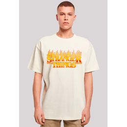 F4NT4STIC Damen T-Shirt "Stranger Things Fire Logo", beige, Gr. S, Obermaterial: 100% Baumwolle, Shirts, Premium Qualit&auml;t