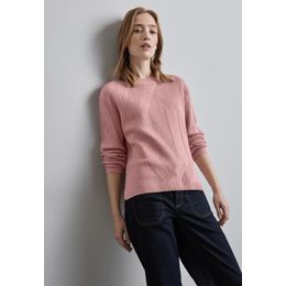 Street One Damen Strickpullover, rosa, Gr. 42, unifarben, Strick, Obermaterial: 35% Baumwolle, 32% Polyacryl, 28% Polyester, 5% Elasthan, Pullover,
