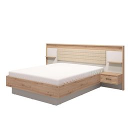 Bettgestell Inosign, B:268cm H:115cm L:208,5cm, beige, 92%PES, 8%NY, Betten, "Modena Liegefläche 160x200cm, FSC-zertifizierter Holzwerkstoff",