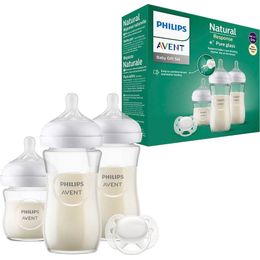 Philips Avent Baby Babyflasche "Natural Response Starter-Set Glas für Neugeborene SCD878/11", 120ml, transparent, Glas, H:18,8cm, Trinkflaschen, 3