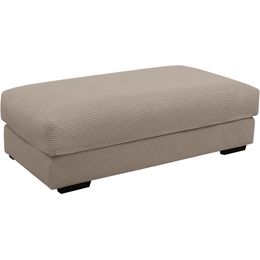 Hocker WERK2, B:144cm H:47cm T:79cm, beige, 90% Polyester, 10% Nylon, Wohnzimmer, Hocker, "Eden", Design Hocker in Cord mit besonders weichem