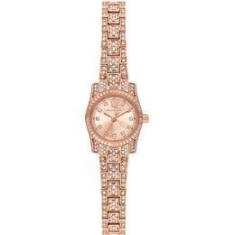 Quarzuhr Michael Kors "PETITE LEXINGTON 19 mm" Armbanduhren transparent, roségoldfarben Damen Armbanduhr, Damenuhr, Edelstahlarmband, analog, Glassteine