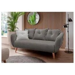 2,5-Sitzer Home Affaire "Baggio" Sofas Gr. B/H/T: 196cm x 80cm x 103cm, Luxus-Microfaser weich, grau (anthrazit) Zierkissen inklusive