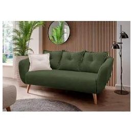 2,5-Sitzer Home Affaire "Baggio" Sofas Gr. B/H/T: 196cm x 80cm x 103cm, Luxus-Microfaser weich, grün (moosgrün) Zierkissen inklusive