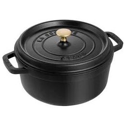 Bräter Staub "Cocotte", schwarz, H:19cm Ø:30cm, Töpfe, robust, langlebig, perfekte Hitzeverteilung, Aromaregen-Deckel