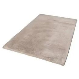 Badematte Carpet City "Topia Mats, Badteppich uni" Badematten Gr. rechteckig (80cm x 150cm), Polyester, grau (taupe) Hochflor, Kaninchen Haptik, Polyester, Badezimmerteppich, waschbar