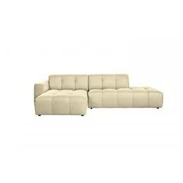 Ecksofa furninova "Chess, Designsofa mit sehr hohem Sitzkomfort, Eyecatcher im Wohnzimmer" Sofas Gr. B/H/T: 293cm x 74cm x 171cm, Recamiere links, beige (nature) mit attraktiver Steppung, im skandinavischen Design