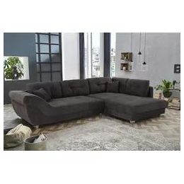 Jockenhöfer Ecksofa JOCKENHÖFER GRUPPE "Siena L-Form" Sofas Gr. B/H/T: 346cm x 90cm x 122cm, grau (anthrazit) große Sitz- und Liegefläche, Ottomane links oder rechts montierbar