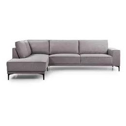 Ecksofa Places of Style "Oland" Sofas Gr. B/H/T: 289cm x 85cm x 210cm, Struktur weich, Ottomane links, braun (hellbraun) L-Form, im zeitlosem Design und hochwertiger Verarbeitung