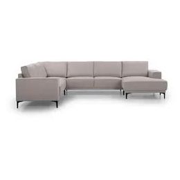 Wohnlandschaft Places of Style "Oland" Sofas Gr. B/H/T: 342cm x 85cm x 260cm, Webstoff, Recamiere rechts, beige U-Form, im zeitlosem Design und hochwertiger Verabeitung