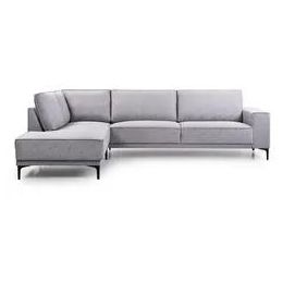 Ecksofa Places of Style "Oland", grau (hellgrau), B:289cm H:85cm T:210cm, Struktur weich (100% Polyester), Luxus-Microfaser (100% Polyester), Webstoff (100% Polyester), Sofas, L-Form, im zeitlosem Design und hochwertiger Verarbeitung