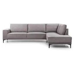 Ecksofa Places of Style "Oland" Sofas Gr. B/H/T: 289cm x 85cm x 210cm, Struktur weich, Ottomane rechts, braun (hellbraun) L-Form, im zeitlosem Design und hochwertiger Verarbeitung