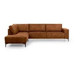 Ecksofa Places of Style "Oland" Sofas Gr. B/H/T: 289cm x 85cm x 210cm, Luxus-Microfaser, Ottomane links, braun (cognac) L-Form, im zeitlosem Design und hochwertiger Verarbeitung