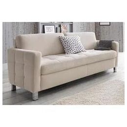 Sit & More 3-Sitzer SIT & MORE "Pablo" Sofas Gr. B/H/T: 163cm x 78cm x 78cm, Luxus-Microfaser, beige (creme)