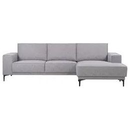 Ecksofa Places of Style "Oland", grau (hellgrau), B:280cm H:85cm T:152cm, Struktur weich (100% Polyester), Luxus-Microfaser (100% Polyester), Webstoff (100% Polyester), Sofas, 280 cm, im zeitlosem Design und hochwertiger Verabeitung