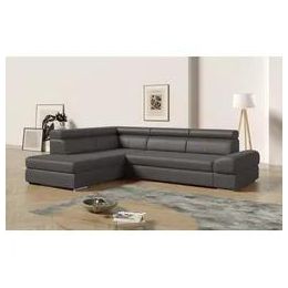 Sit & More Ecksofa SIT & MORE "Broadway L-Form" Sofas Gr. B/H/T: 270cm x 79cm x 213cm, Luxus-NaturLEDER, Ottomane links, ohne Bettfunktion, braun (mokka) mit verstellbaren Kopfteilen, wahlweise Bettfunktion