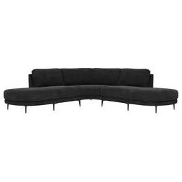 Ecksofa Andas "Sersan" Sofas Gr. B/H/T: 273cm x 84cm x 273cm, Chenille, gleichschenklig, schwarz (onyx) tiefe Sitzfläche, attraktive abgerundete Elemente, mit Metallfüßen