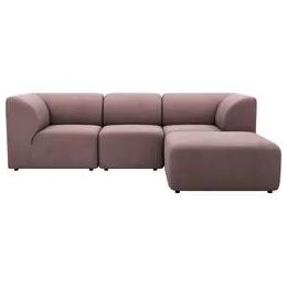 Ecksofa LeGer Home by Lena Gercke "Floria" Sofas Gr. B/H/T: 249cm x 77cm x 186cm, Webstoff, langer Schenkel beidseitig montierbar, rosa (blush) Module unterschiedlich kombinierbar, mit Komfortschaum-Polsterung