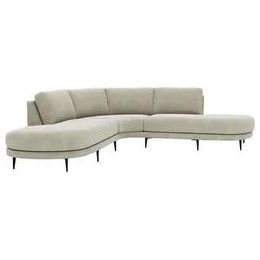 Ecksofa Andas "Sersan" Sofas Gr. B/H/T: 273cm x 84cm x 273cm, Chenille, gleichschenklig, beige (natural) tiefe Sitzfläche, attraktive abgerundete Elemente, mit Metallfüßen