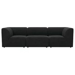 3-Sitzer LeGer Home by Lena Gercke "Floria" Sofas Gr. B/H/T: 279cm x 77cm x 93cm, Chenille, schwarz (onyx) modulares Sofa, in trendigen Farben, mit Komfortschaum-Polsterung