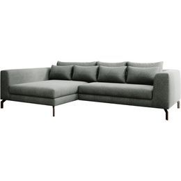Ecksofa Inosign, B:284cm H:82cm T:172cm, grau, 100% Polyester, Wohnzimmer, Sofas, "Cross, mit softem Sitz, L-Form, wendbare Zierkissen, Breite 284