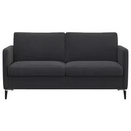 2-Sitzer FLEXLUX "Fiore, super Sitzkomfort durch Kaltschaum im Sitz" Sofas Gr. B/H/T: 149cm x 85cm x 92cm, Lederoptik, schwarz (gorilla blac) schmale Armlehnen, Füße Alu+schwarz